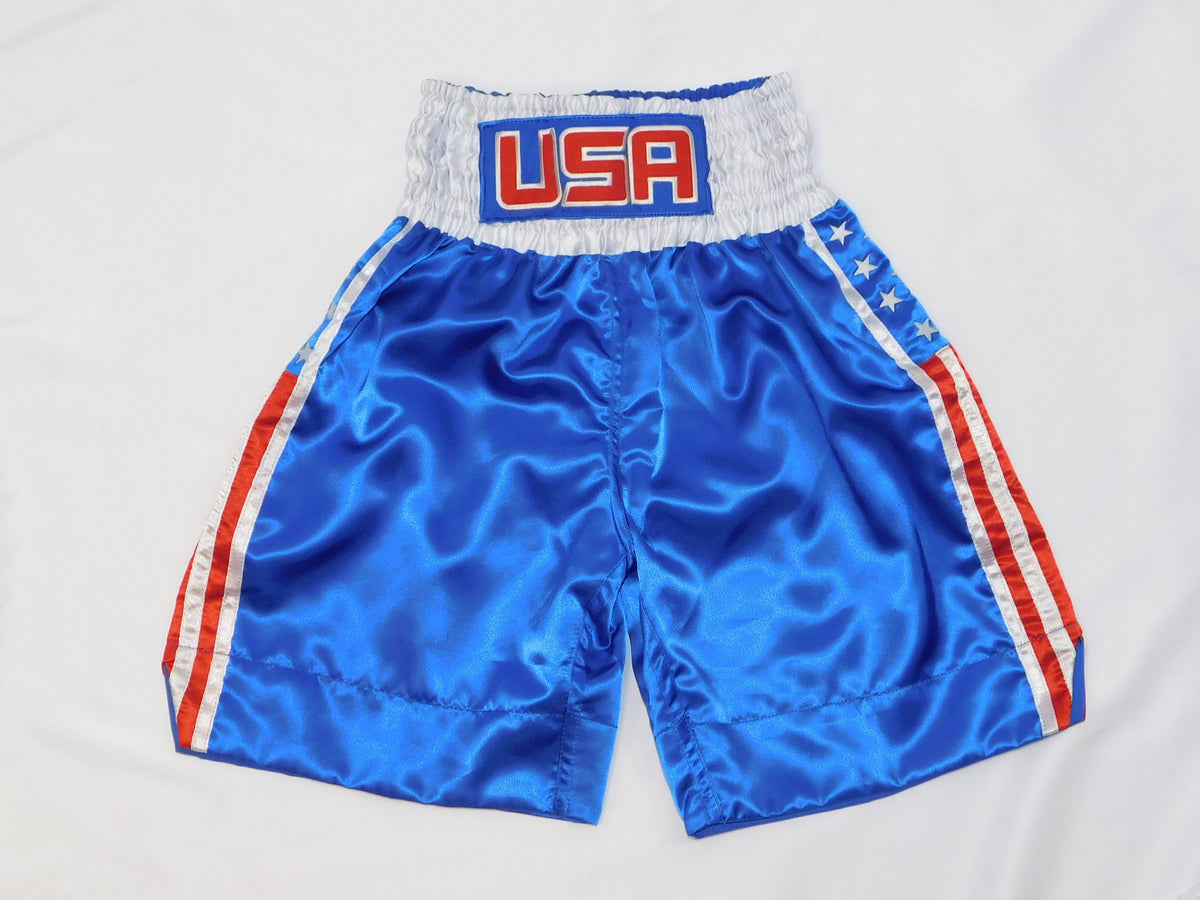 Blue USA Flag Boxing Trunks – Solo Boxing